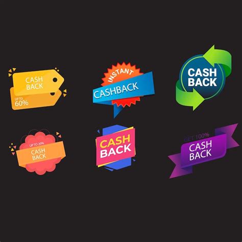 Premium Vector Cashback Labels Set Color Stickers With Cash Back Text