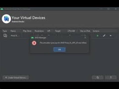 Fix Android Emulator Process has terminated - Android Studio - YouTube