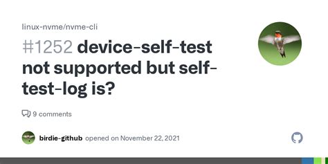 Device Self Test Not Supported But Self Test Log Is Issue Linux Nvme Nvme Cli GitHub