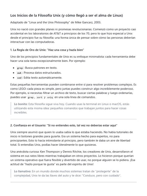 La Filosofía Unix Pdf Unix Supercomputadora