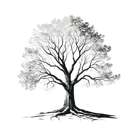 Tree Illustration On White Background Premium Ai Generated Image