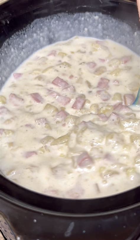 Slow Cooker Cheesy Ham And Potato Soup Whats Mom Cookin