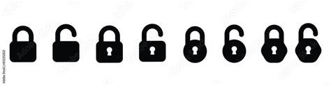 Locks Icons Set Padlock Flat Icon Set Locked And Unlocked Vector Icon Set Lock Symbol