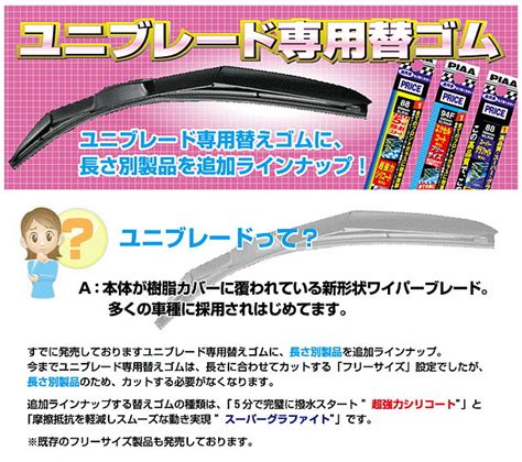 【楽天市場】WLW60 デザイン ワイパー 替ゴム エアロ PIAA ピア デザインワイパー用 スーパーグラファイト600mm コンビニ受取 ...