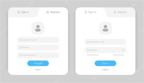Conjunto De Formulários De Inscrição E Entrada Página De Formulários