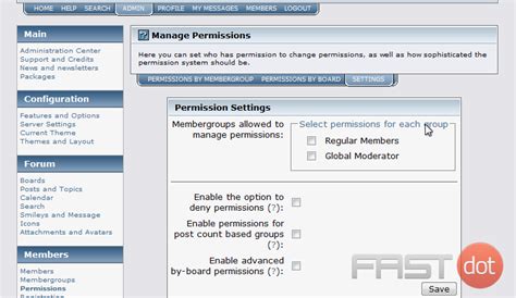 How To Set Permissions In SMF