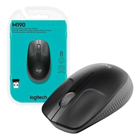 Mouse Sem Fio Full Size USB DPI Cinza M Logitech Papelaria Criativa