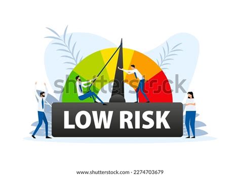 Risk Speedometer Risk Gauge Icon Low Stock Vector Royalty Free