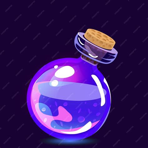 Premium Vector Glass Bottle With Magic Elixir Computer Game Asset Vector Illustration Eps10