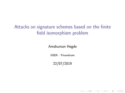 Attacks On Signature Schemes Based On The Ffi Problem Ppt