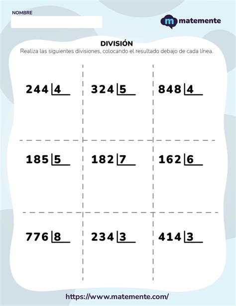 90 Ejercicios De Divisiones Para Cuarto Grado ¡imprimir