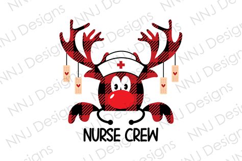 Buffalo Plaid Reindeer Nurse Christmas Graphic By Nnj Designs