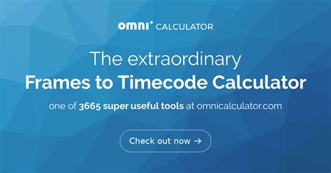 Frames To Timecode Calculator