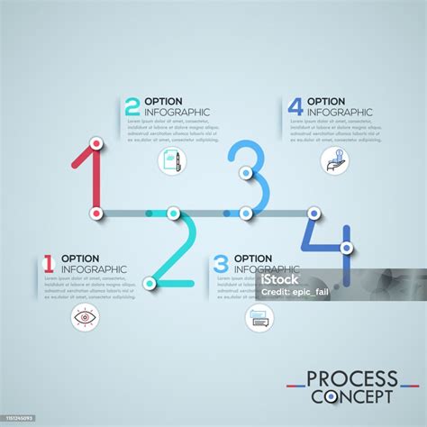 4 개의 숫자 모양으로 선으로 연결 된 요소를 포함 하는 인포 그래픽 디자인 서식 파일 4에 대한 스톡 벡터 아트 및 기타 이미지 4 4가지 개체 인포그래픽 Istock