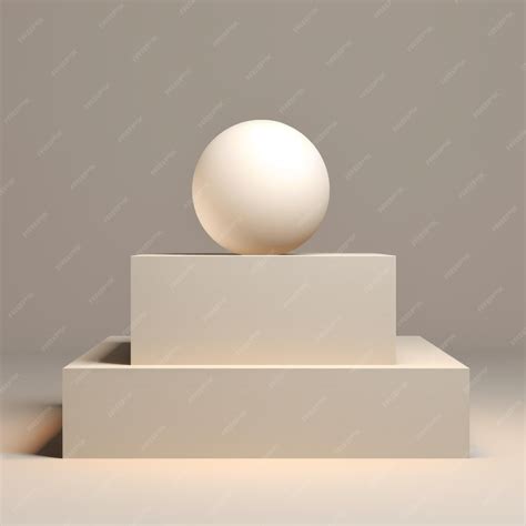 Premium Ai Image Minimalist 3d Ball On White Sphere With Stacked Objects