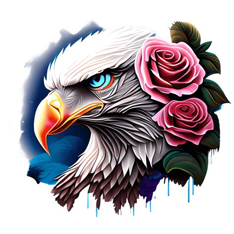 Linda cabeça de águia de olhos azuis rosas cor de rosa Creative