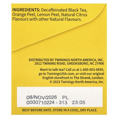 Twinings Flavoured Black Tea Lady Grey Decaffeinated 20 Tea Bags 1