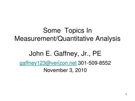 Ppt Some Topics In Measurementquantitative Analysis Powerpoint