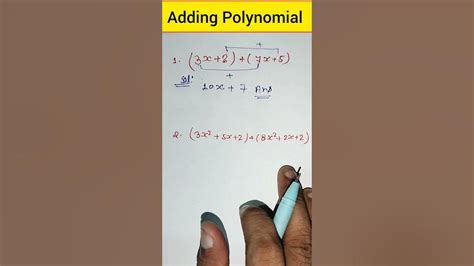 adding polynomial class 6 to 9 basic mathematics simplictiontricks viralvideo youtubeshorts
