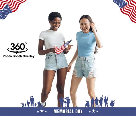 Memorial Day 360 Photo Booth Overlay Template 360 Spin Video Booth Overlay Spin Camera Overlay