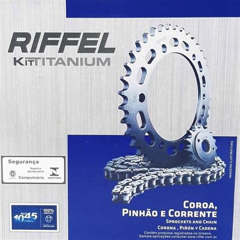 Kit relação transmissão cg cg fan start titan cargo aço novo riffel Kit