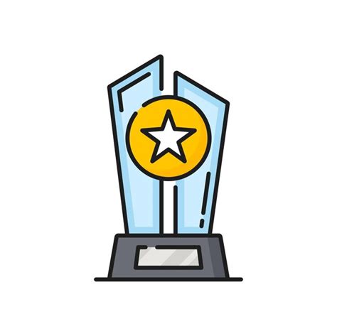 Premium Vector Award Trophy Golden Star And Glass Statue Vector