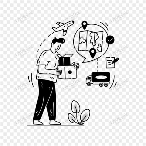 손으로 그린 스타일의 배달 위치 그림 Png 일러스트 무료 다운로드 Lovepik