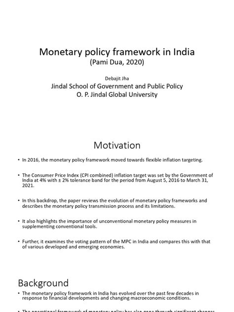 Topic 5 Monetary Policy Framework In India Pdf Cost Of Living