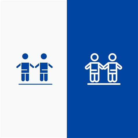 Best Friends Friendship Group Line And Glyph Solid Icon Blue Banner Line And Glyph Solid Icon