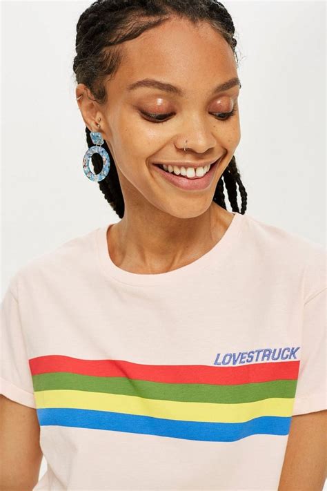 Love Struck Slogan Rainbow T Shirt Festival Clothing Topshop
