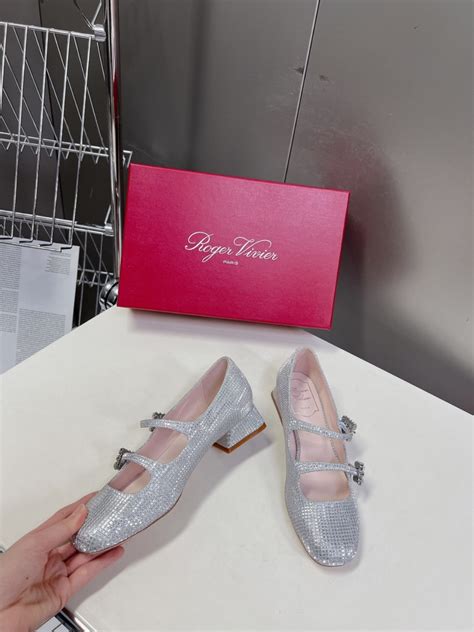 로저비비에 트레 스트라스 베이비 발레리나 실버 Shoes Riere