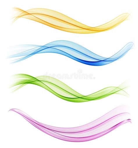 Set Of Blue Abstract Wave Design Element Stock Vector Illustration Of Motion Design