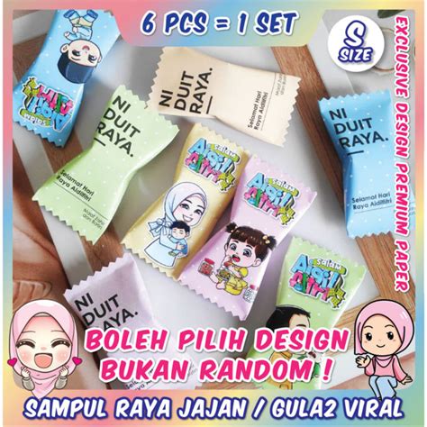 6 Pcs Sampul Raya Jajan Viral Exclusive Premium Riang Raya 2023 Small Size Lazada
