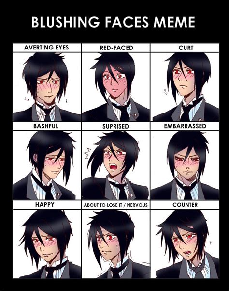 Blushing Faces Meme Sebastian By Claudiakat On Deviantart Black