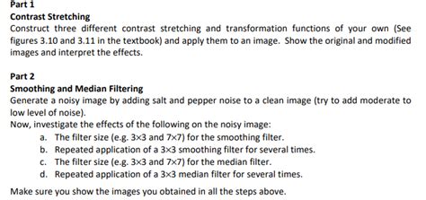 Solved Part 1 Contrast Stretching Construct Three Different