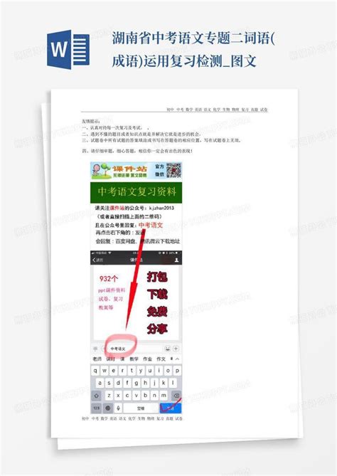 湖南省中考语文 专题二 词语成语运用复习检测图文word模板下载编号lwdywoyb熊猫办公