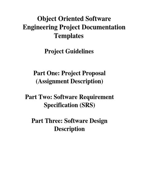 guidelines for developing a project proposal for an object oriented