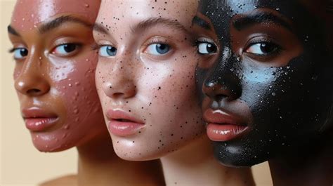 Three Women Wearing Different Face Masks Premium Ai Generated Image