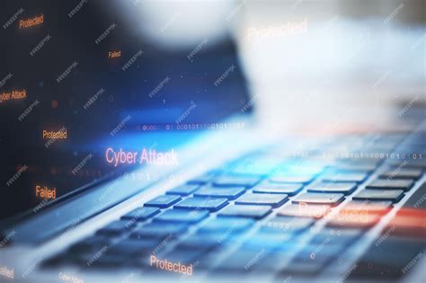 Premium Photo Close Up Of Laptop With Abstract Binary Code On Blurry