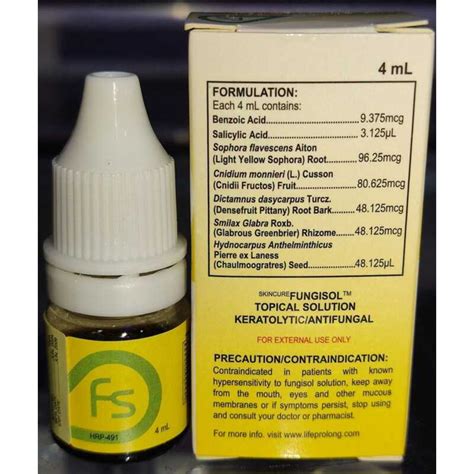 Fungisol Topical Solution Keratolytic Antifungal 1pc 4ml Fda