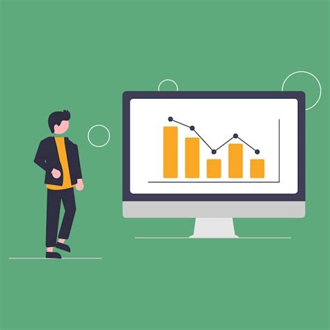 Premium Vector A Man Stands In Front Of A Computer Screen That Saysgraphon It