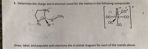 Solved 1 Determine The Charge And D Electron Count For The Chegg Com