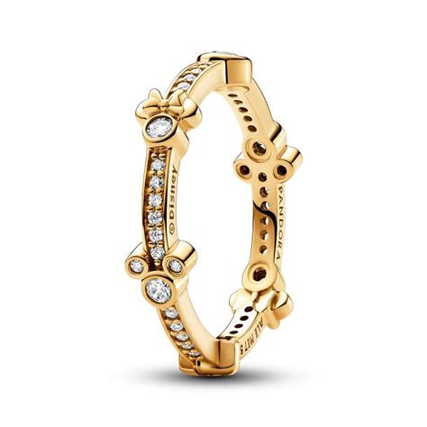 Pandora Disney Mickey Mouse And Minnie Mouse Sparkling Eternity Gold