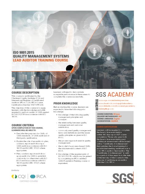 Iso 9001 2015 Qms Lead Auditor Training Course Vilt Download Free