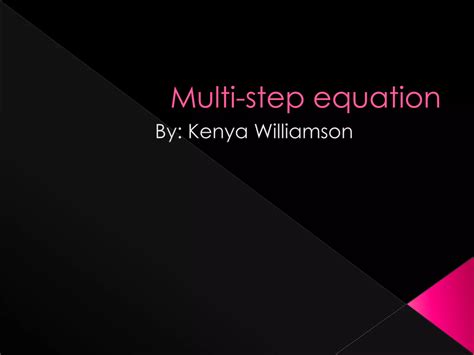 Multi Step Equation Ppt Multi Step Equation Ppt
