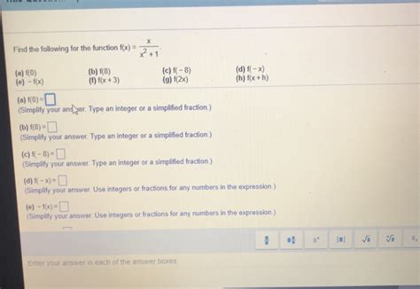 Solved Find The Following For The Function Fx B F8