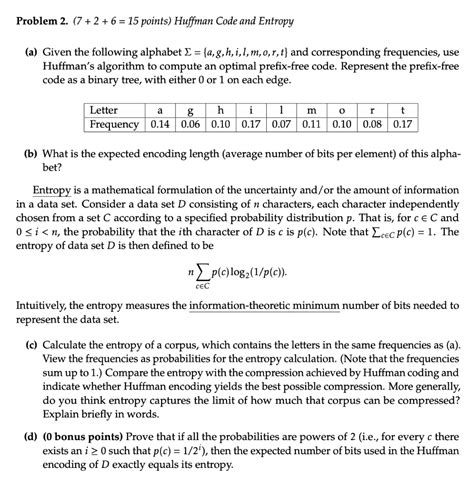 Solved Problem 2 7 2 6 15 Points Huffman Code And Chegg
