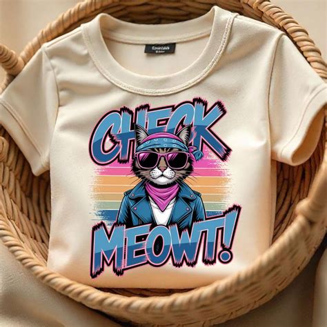 Check Meowt Png Cool Cat Clipart Retro Rocker Cat Sublimation