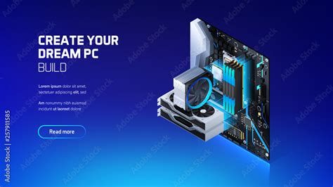 Vektorová Grafika „gaming Workstation And Mining Computer Isometric