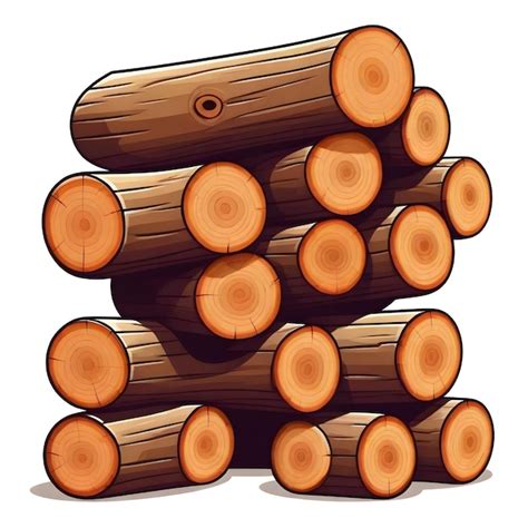 Premium Photo Vector Pile Of Wooden Logs Or Stumps Cartoon Clip Art